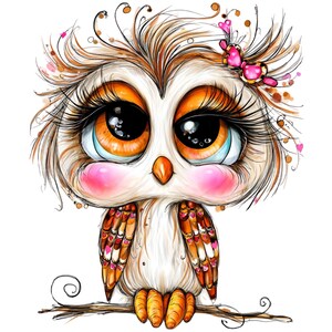 Whimsical Baby Snowy Owl Clipart – Winter Woodland PNG Set (instant ...