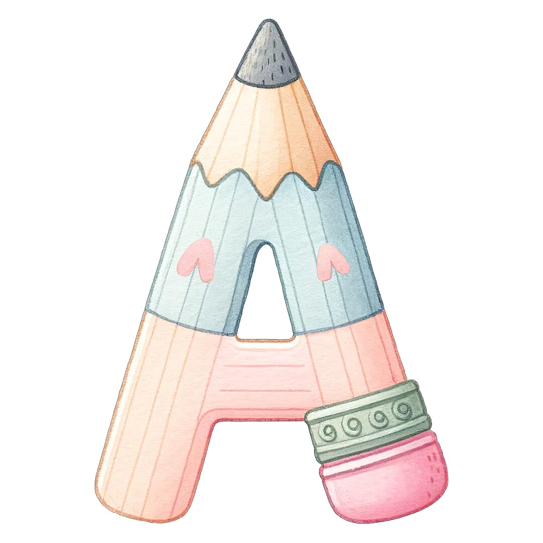 26 PNG Pencil Alphabet Back to School Clipart,highresolution Images ...