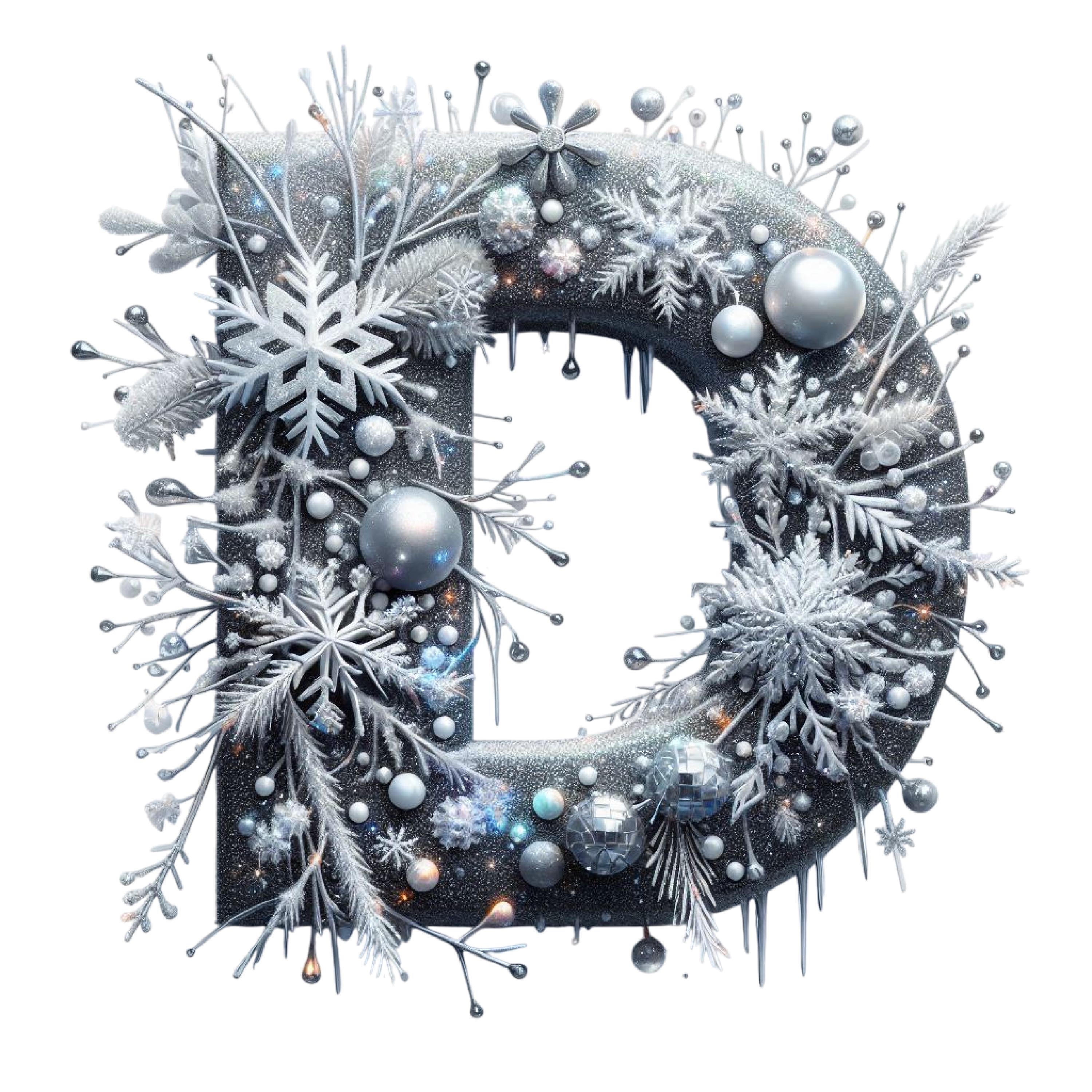 Winter Wonderland Letter Set: Snowy Alphabet PNG Images (digital ...