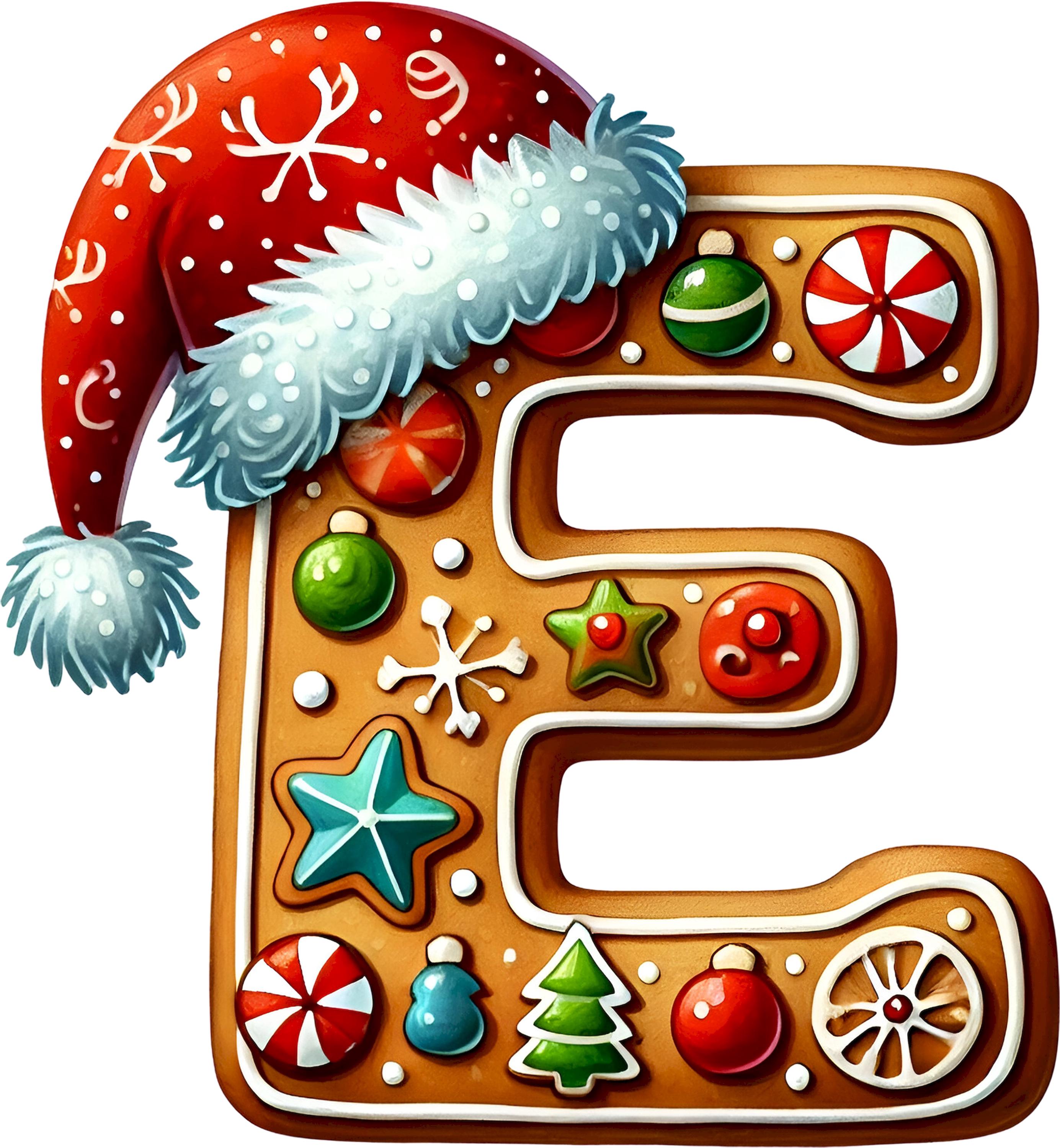 Christmas Alphabet PNG Clipart Bundle: Festive Letters & Numbers ...