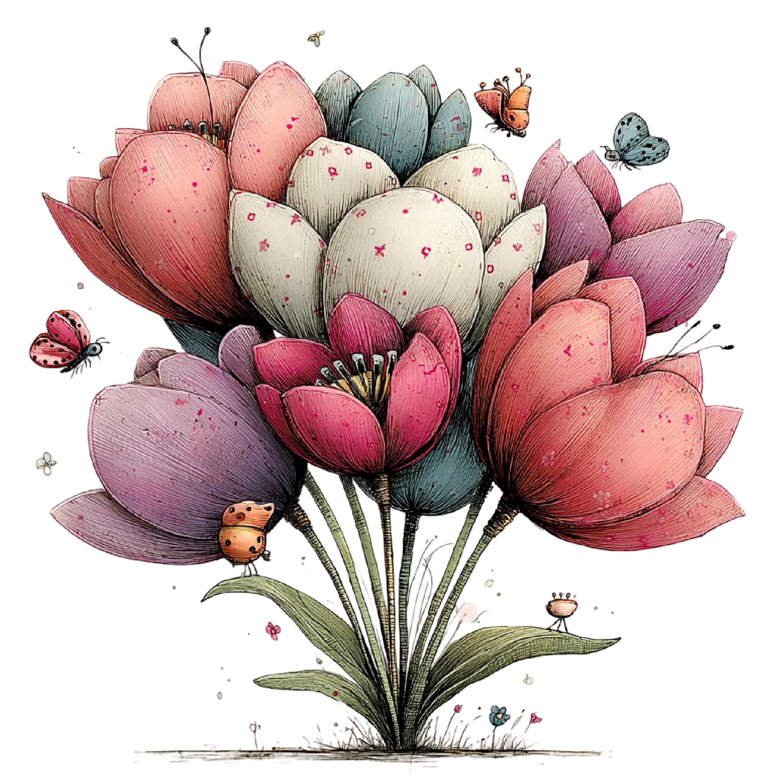Spring Tulip Flower Illustration Set: Seasonal Floral Art 34 PNG - Etsy