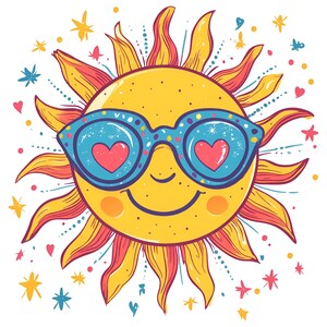 37 PNG Groovy Cute Summer Sun Clipart,high Resolution Images,summer Png ...