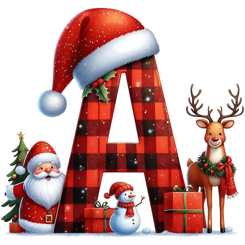 Christmas Alphabet Letter Sublimation Bundle: Festive Holiday PNG ...