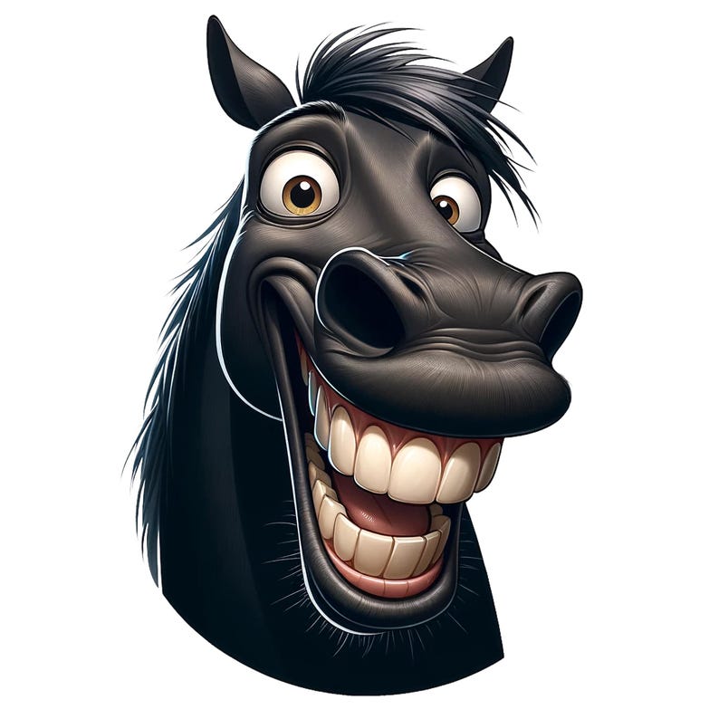 Immagine clipart di un cavallo che ride – Divertente animale da ...