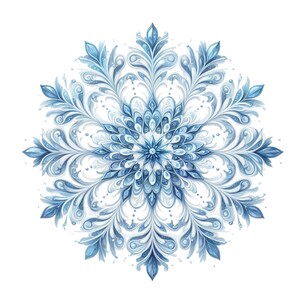 26 Watercolor Snowflake Png Clipart Bundle,christmas Clipart,instant ...
