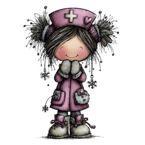 Whimsical Christmas Nurse Girls Clipart – Cute Holiday Medical PNG ...