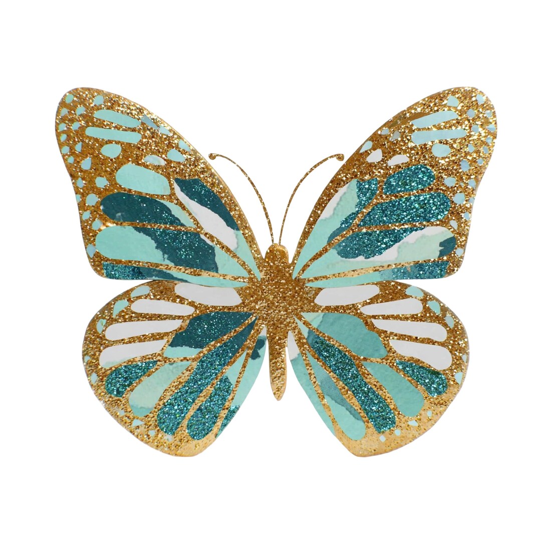 Gold Glitter Butterflies Clipart – Elegant Sparkle PNG Set (instant ...