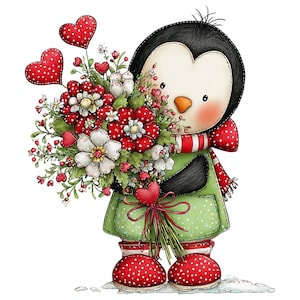 Animals Valentine Day Clipart: Whimsical Graphics Digital Download 48 ...