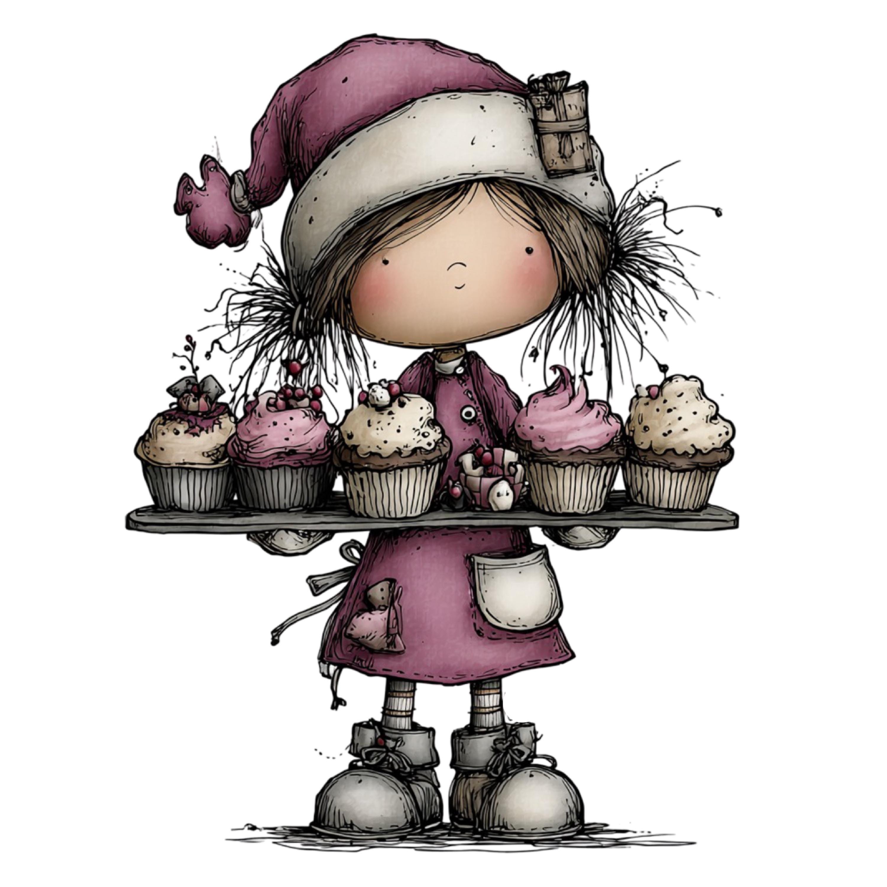 Whimsical Christmas Nurse Girls Clipart – Cute Holiday Medical PNG ...