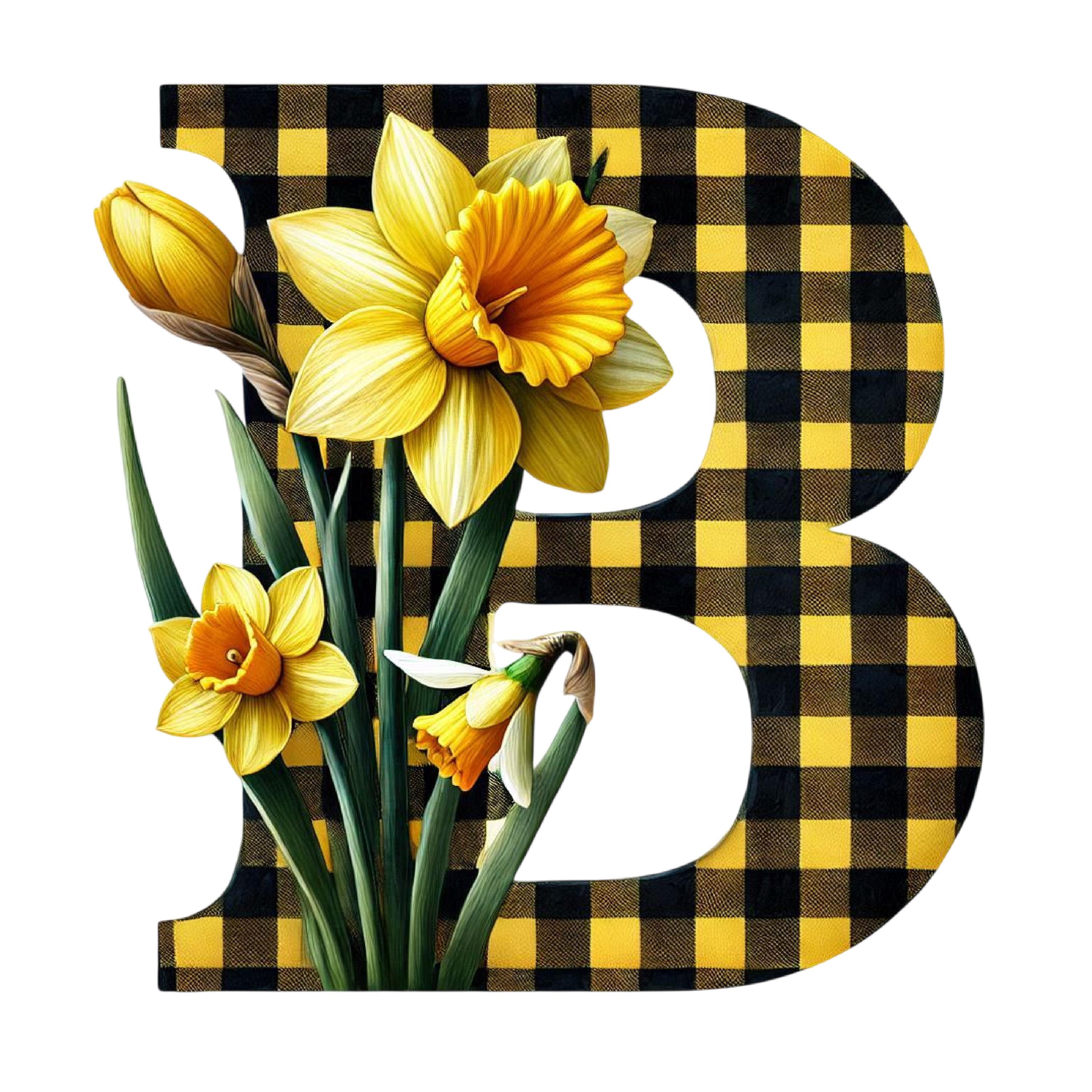 36 PNG Daffodil Spring Alphabet Sublimation,highresolution Images ...