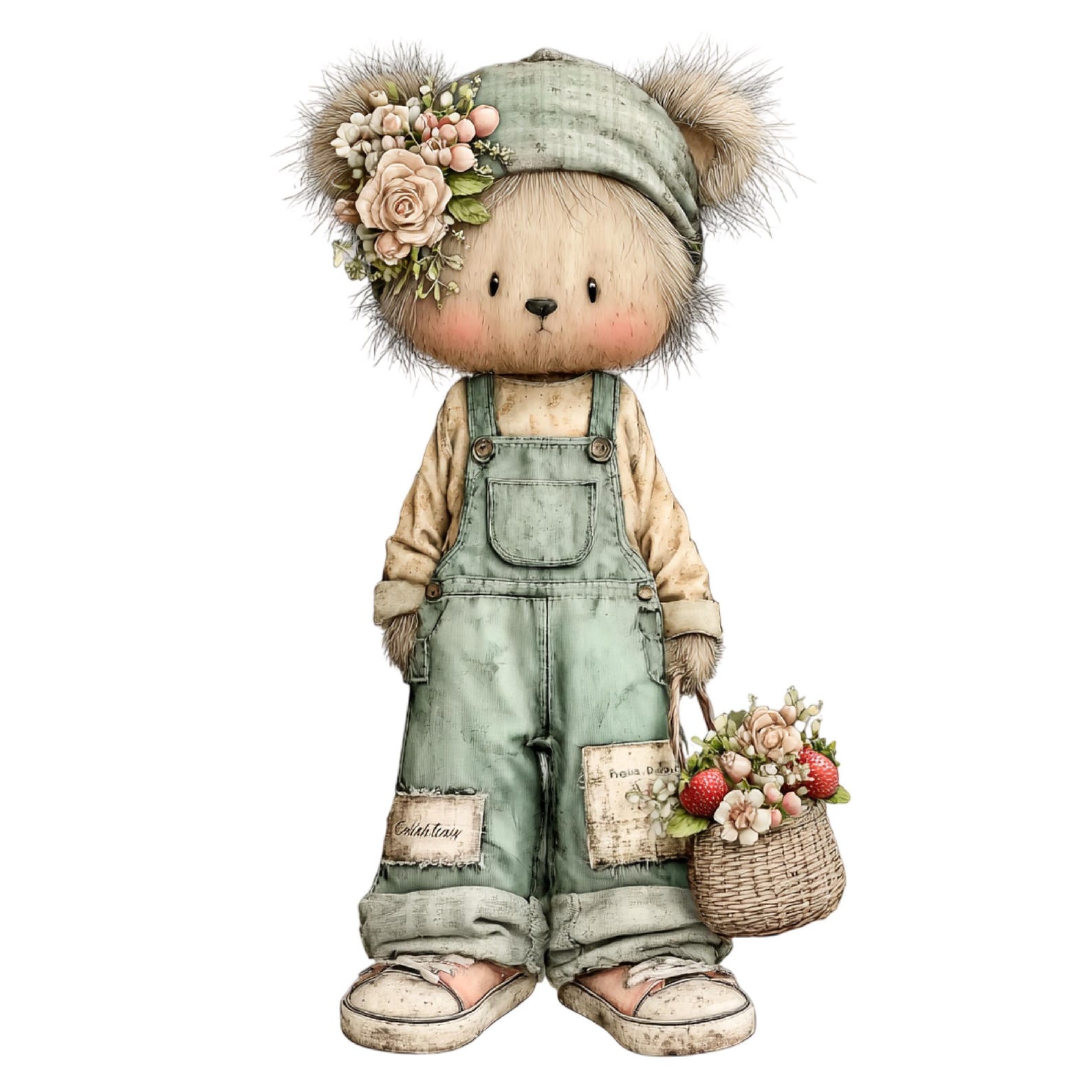 Spring Teddy Bear Illustration Set: Seasonal Animal Character Art 22 ...
