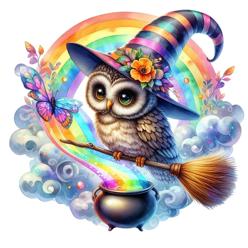 38 PNG Halloween Witch Owls Sublimation Clipart,dijital Clipart ...