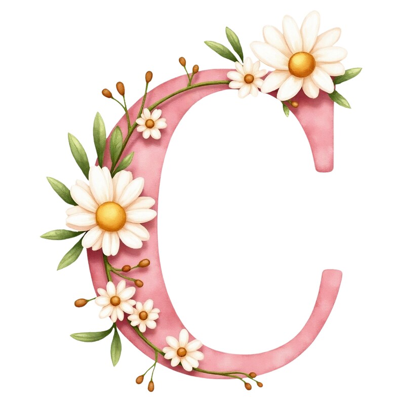 36 PNG Daisy Birth Flower Alphabet Clipart, Resolution Images,alphabet ...