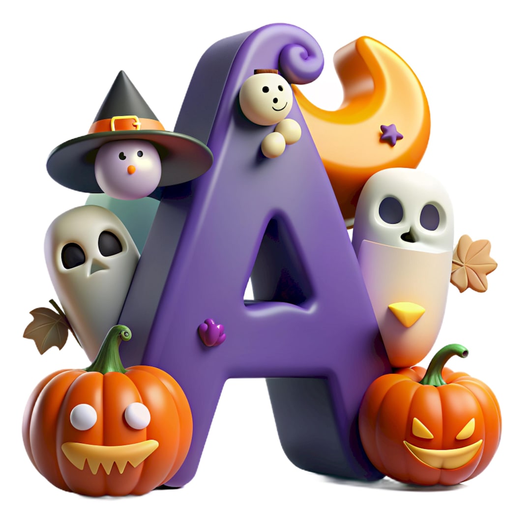 Halloween Alphabet Bundle: Spooky Letter PNG Images (digital Download ...