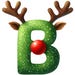 Green Xmas Alphabet With Antlers Clipart: Festive Holiday Letters PNG ...