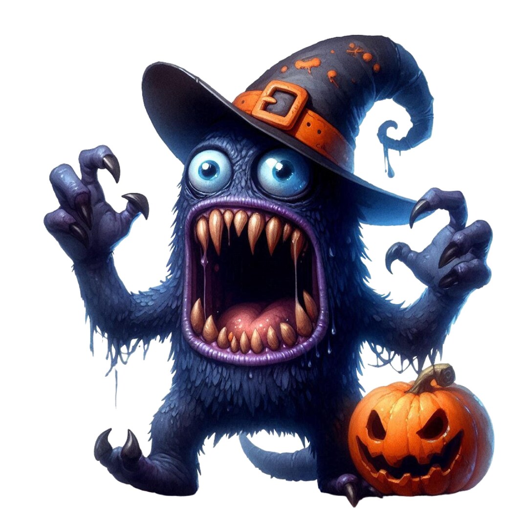Halloween Monster Clipart Bundle: Scary PNG Files (digital Download) 35 ...