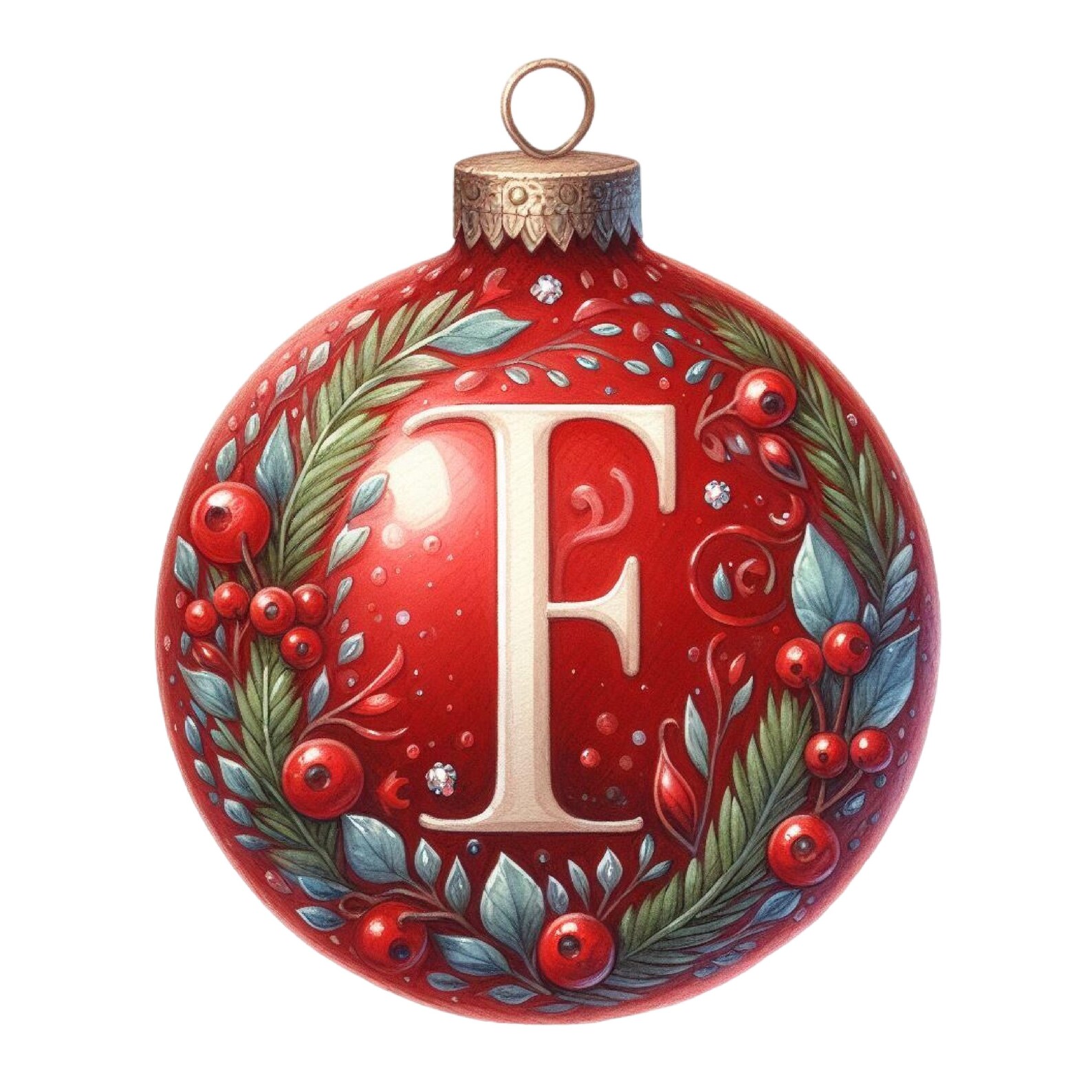 Christmas Ornament Alphabet Clipart: Festive PNG Letters (digital ...