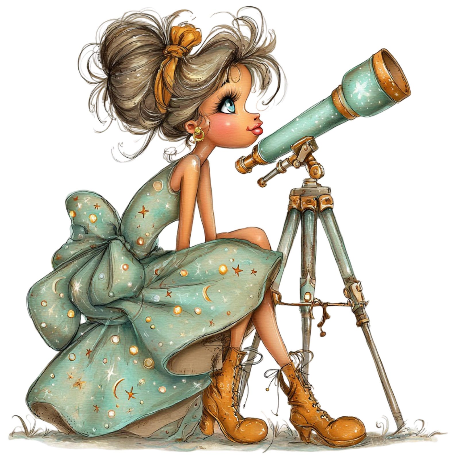 Whimsical Lady Clipart Set: Character Illustration Bundle 34 PNG - Etsy