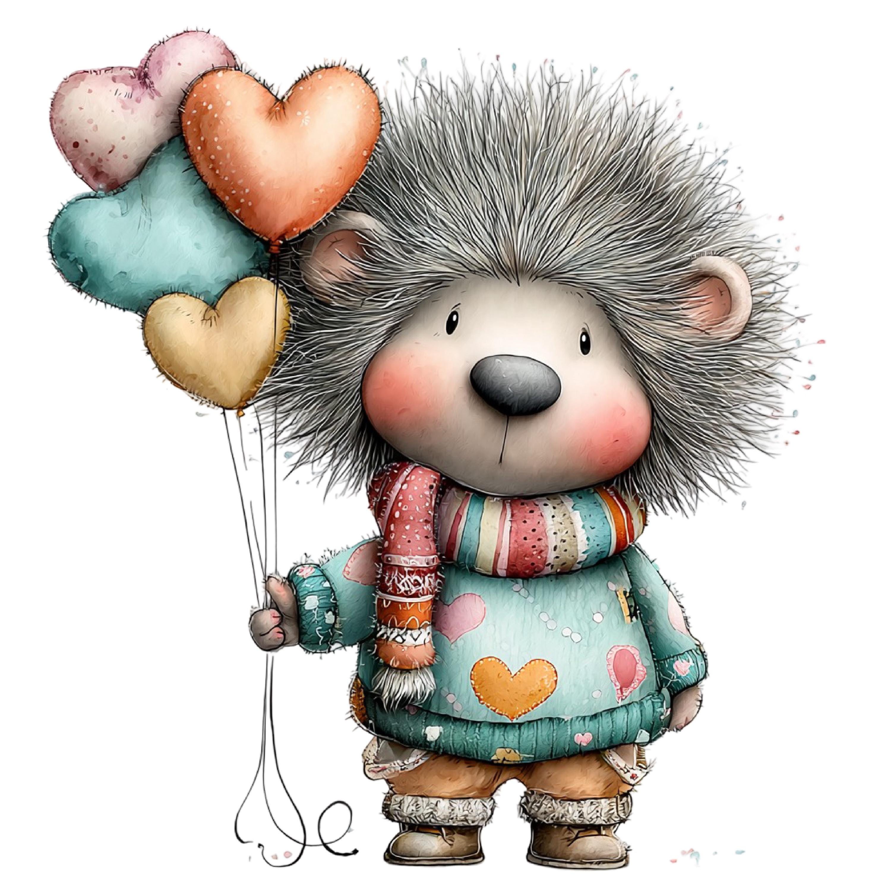 Valentine Woodland Animals Set: Whimsical Forest Love Art Bundle 55 PNG ...