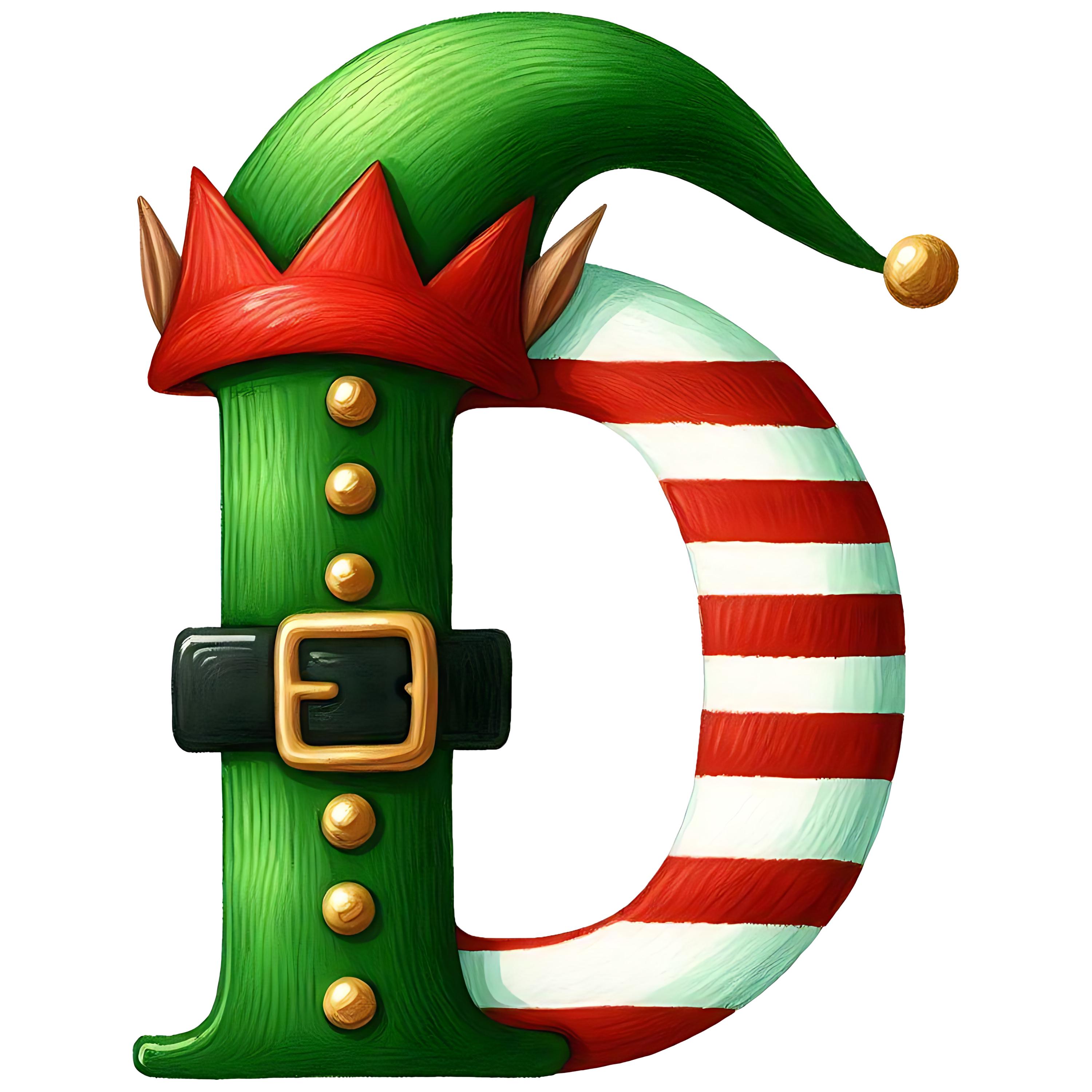 Christmas Elf Alphabet Clipart: Festive Holiday Letters & Numbers PNG ...