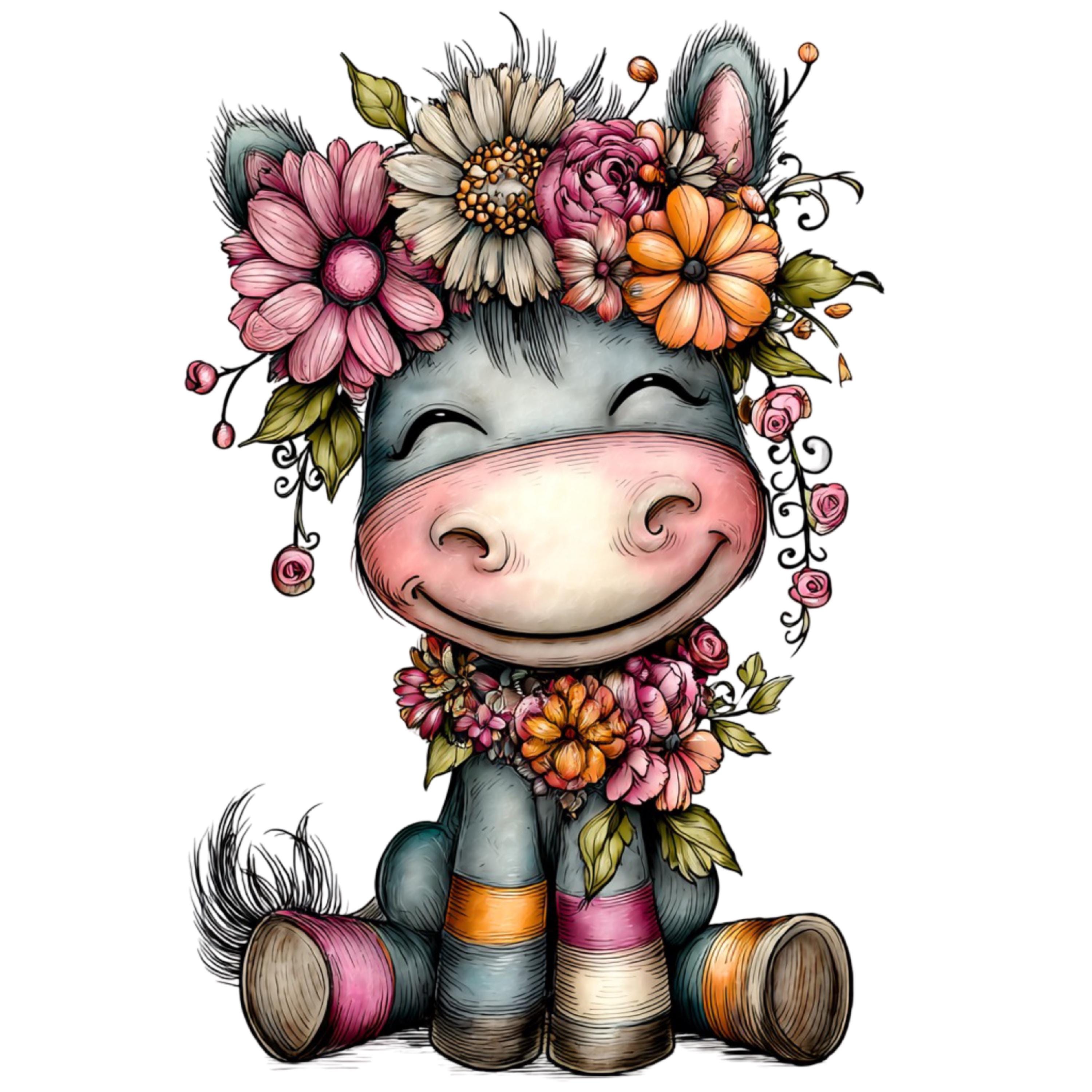 Whimsical Funny Farm Animals PNG Set: Watercolor Clipart Bundle 38 PNG ...