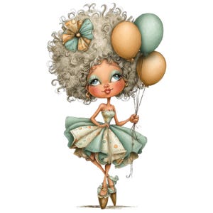 Whimsical Lady Clipart Set: Character Illustration Bundle 34 PNG - Etsy