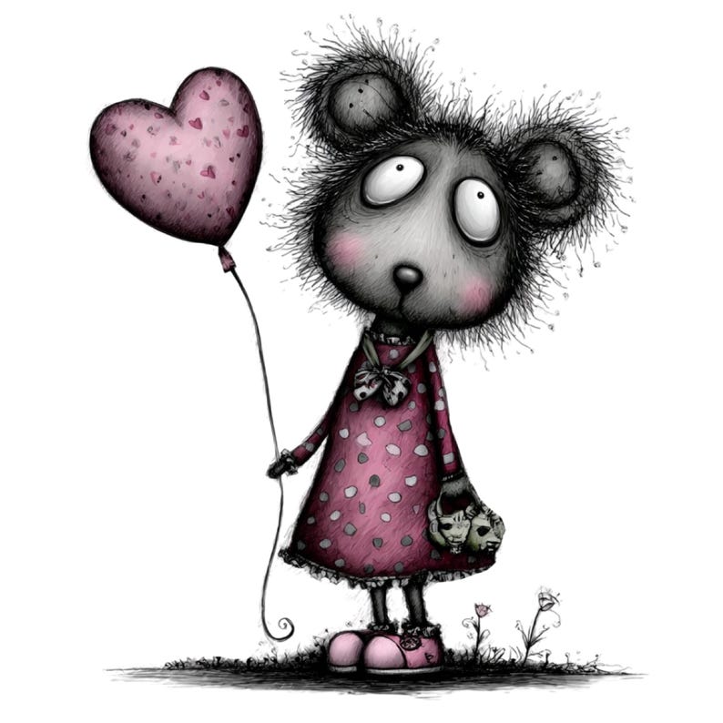 Teddy Bear Valentine Clipart – Watercolor Romantic Animal PNG Set ...