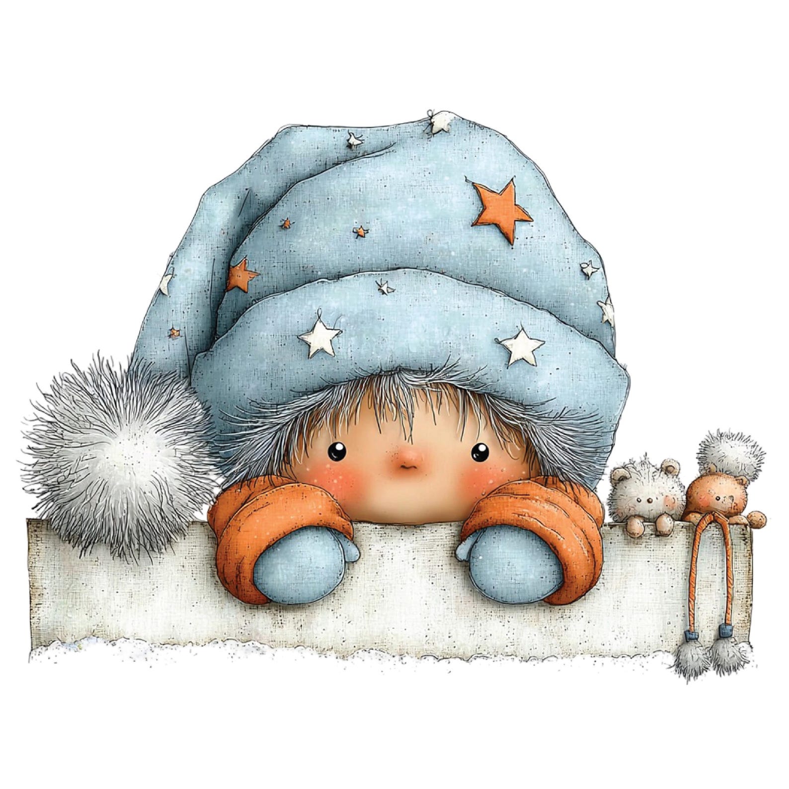 Christmas Baby Clipart – Cute Holiday Children PNG Set (digital ...