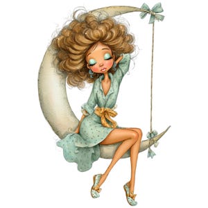 Whimsical Lady Clipart Set: Character Illustration Bundle 34 PNG - Etsy