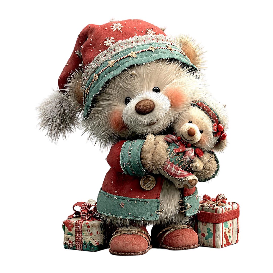 Sweet Santa Bears Set: Whimsical Christmas Art Bundle 46 PNG - Etsy
