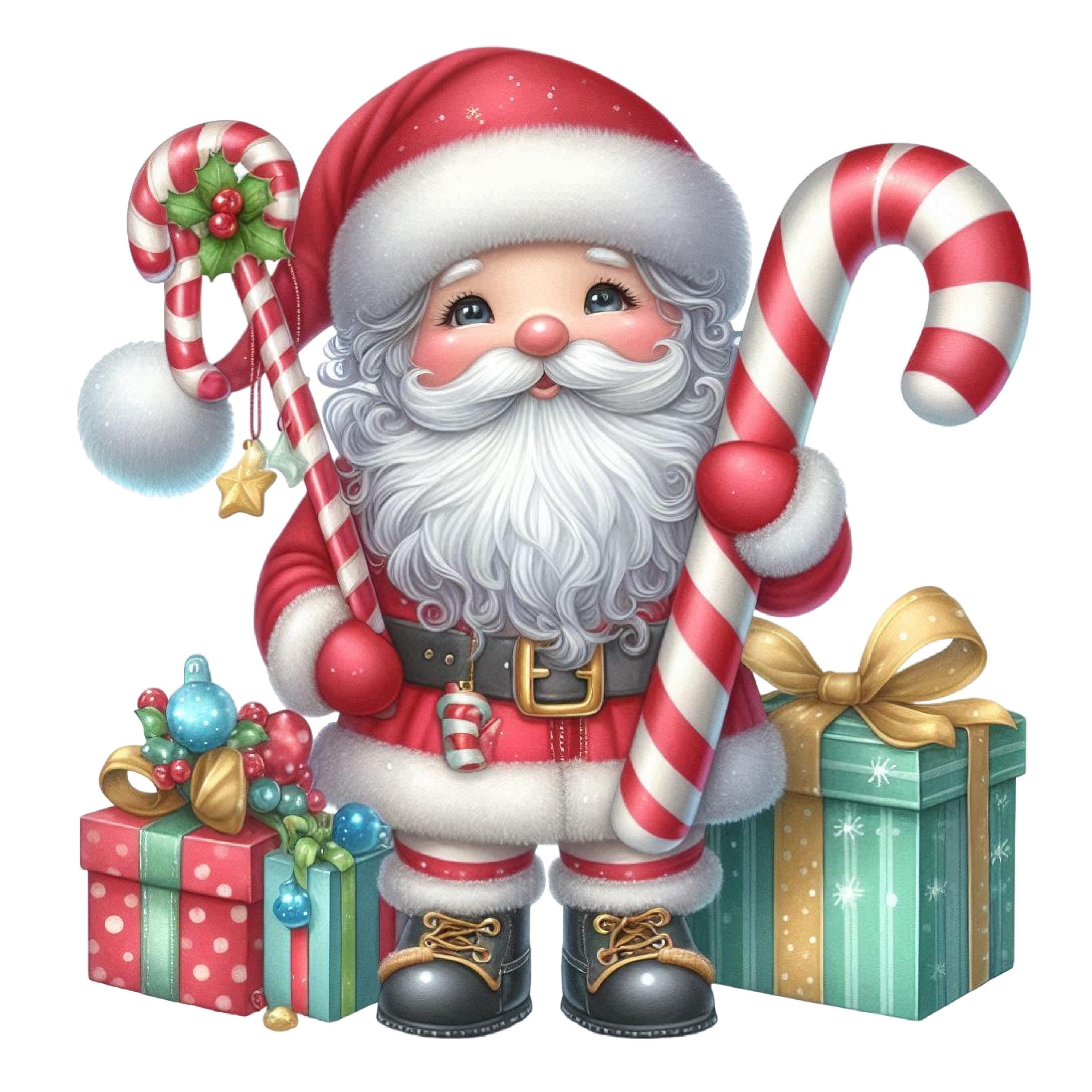 Watercolor Santa Claus Clipart: Christmas PNG, JPG (digital Download ...