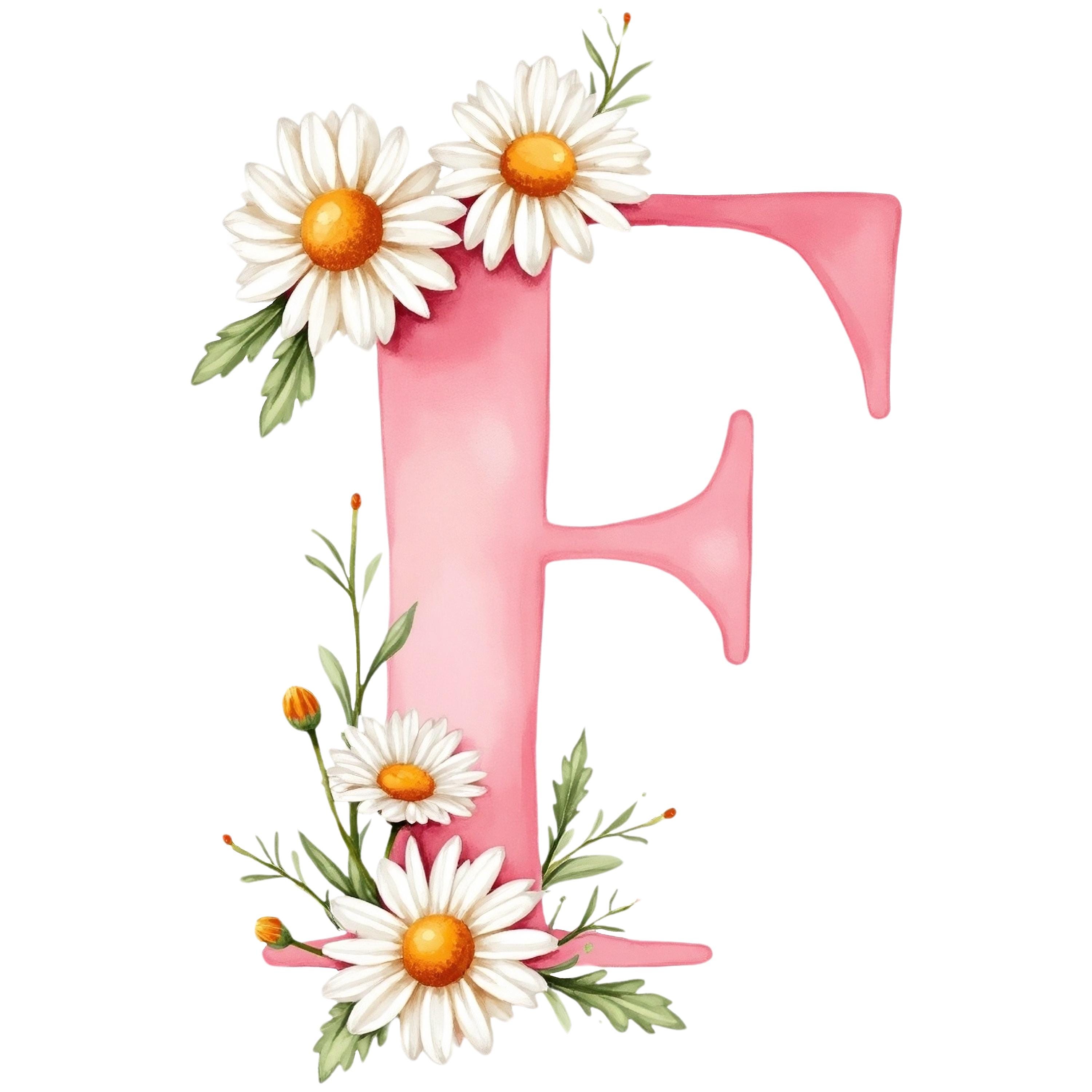 36 PNG Daisy Birth Flower Alphabet Clipart, Resolution Images,alphabet ...