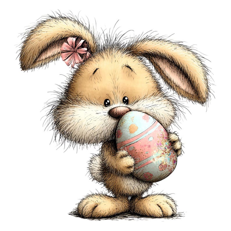 Whimsical Bunny Easter Clipart: Festive Graphics Digital Download 40 ...