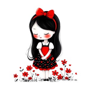 Cute Girl Clipart: Whimsical Watercolor PNG for Crafts & Stickers ...