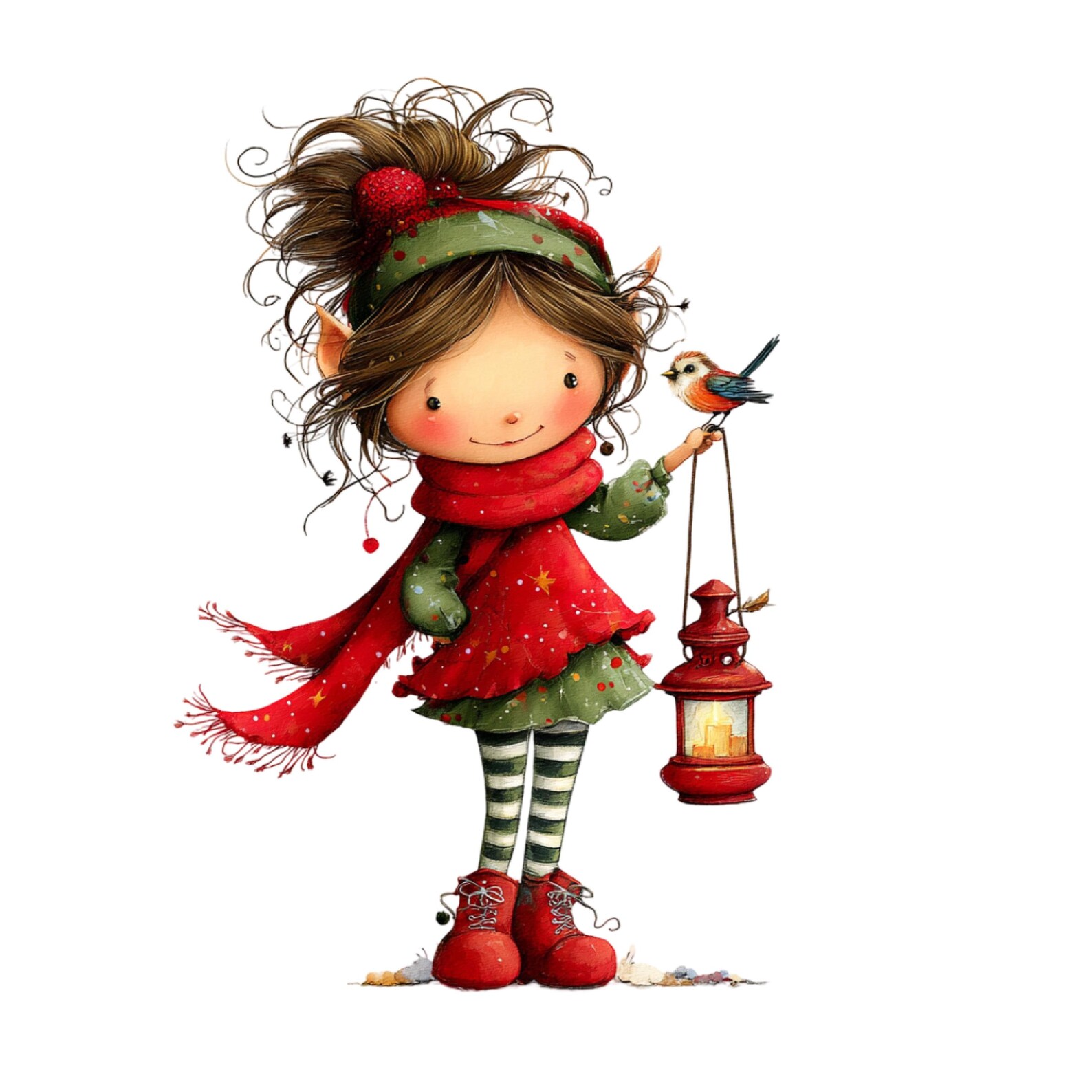 Whimsical Christmas Girl Clipart – Cute Holiday Character PNG Bundle ...