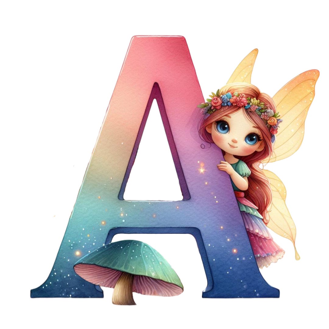 Cute Fairy Alphabet Letters Clipart: Magical A–Z PNG Images (digital ...