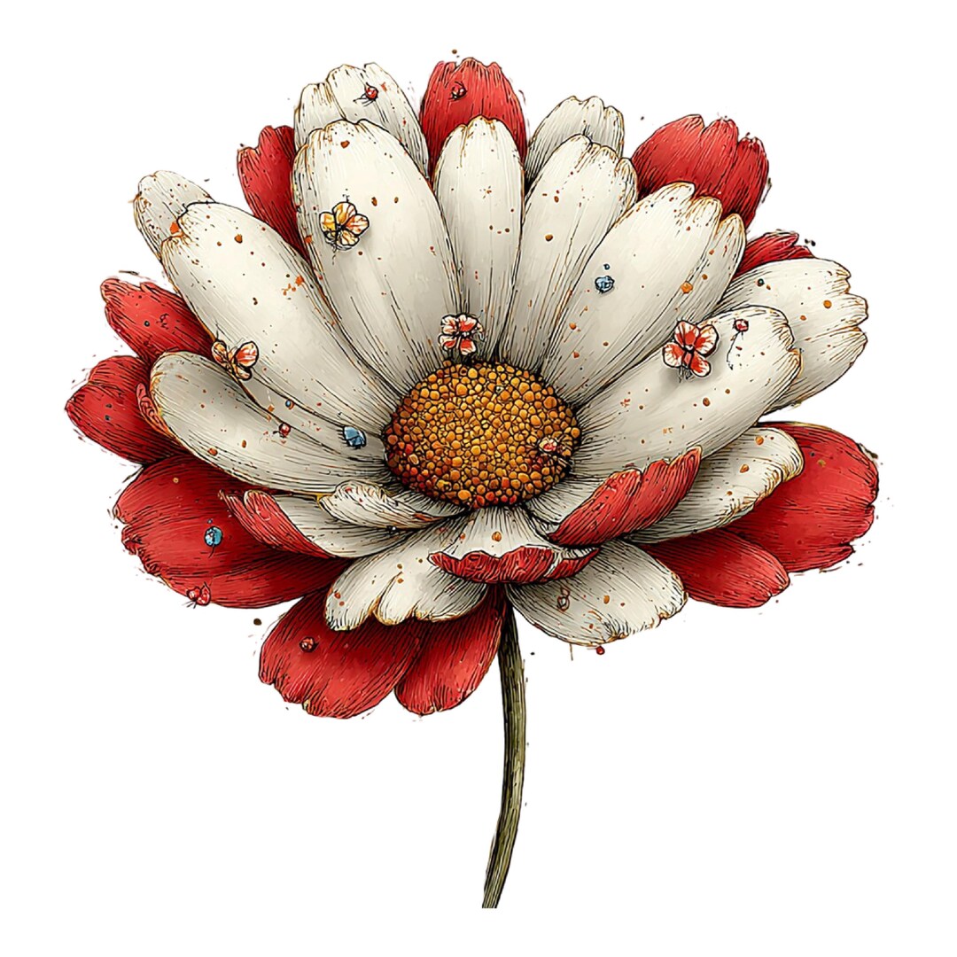 Spring Daisy Flower Clipart Set: Botanical Illustration Bundle 42 PNG ...
