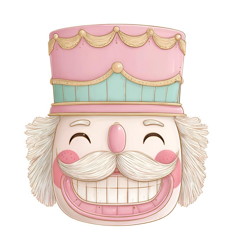 Cute Christmas Heads Clipart: Holiday Kawaii PNG Images (digital ...