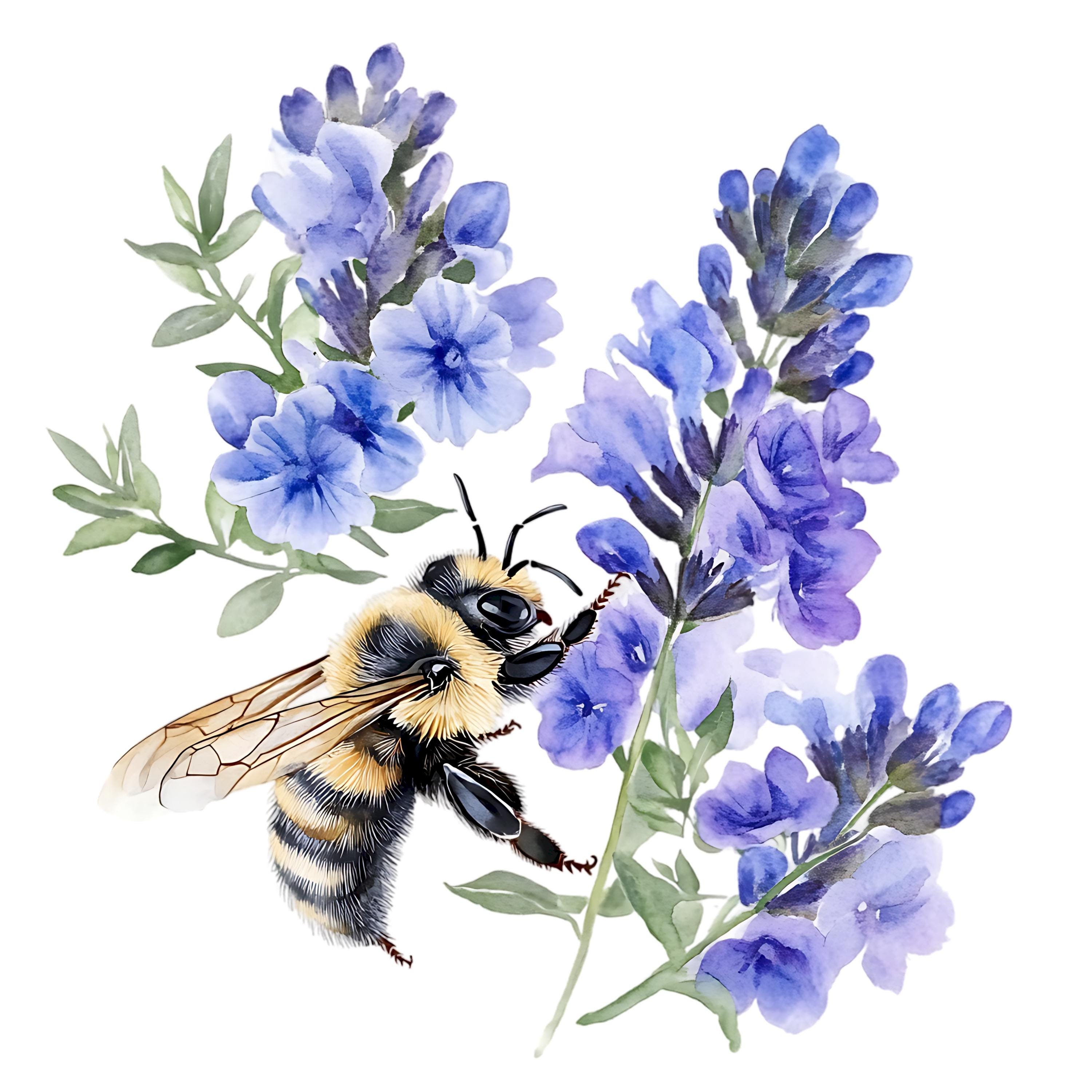 Watercolor Bees Clipart Bundle: Cute Honey Bee PNG Images (digital ...