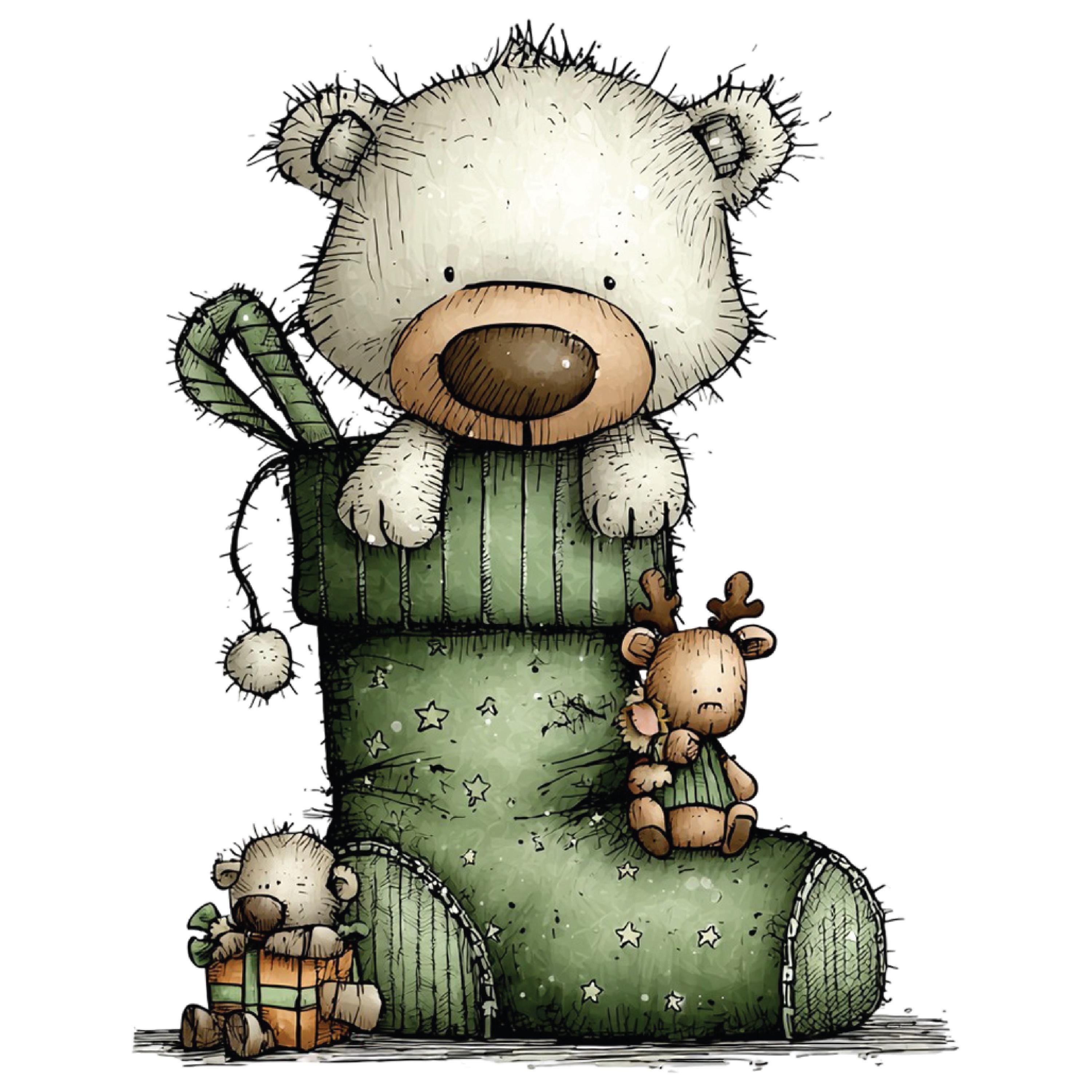Cute Polar Bear Clipart Bundle – Winter Animal PNG Set (digital ...