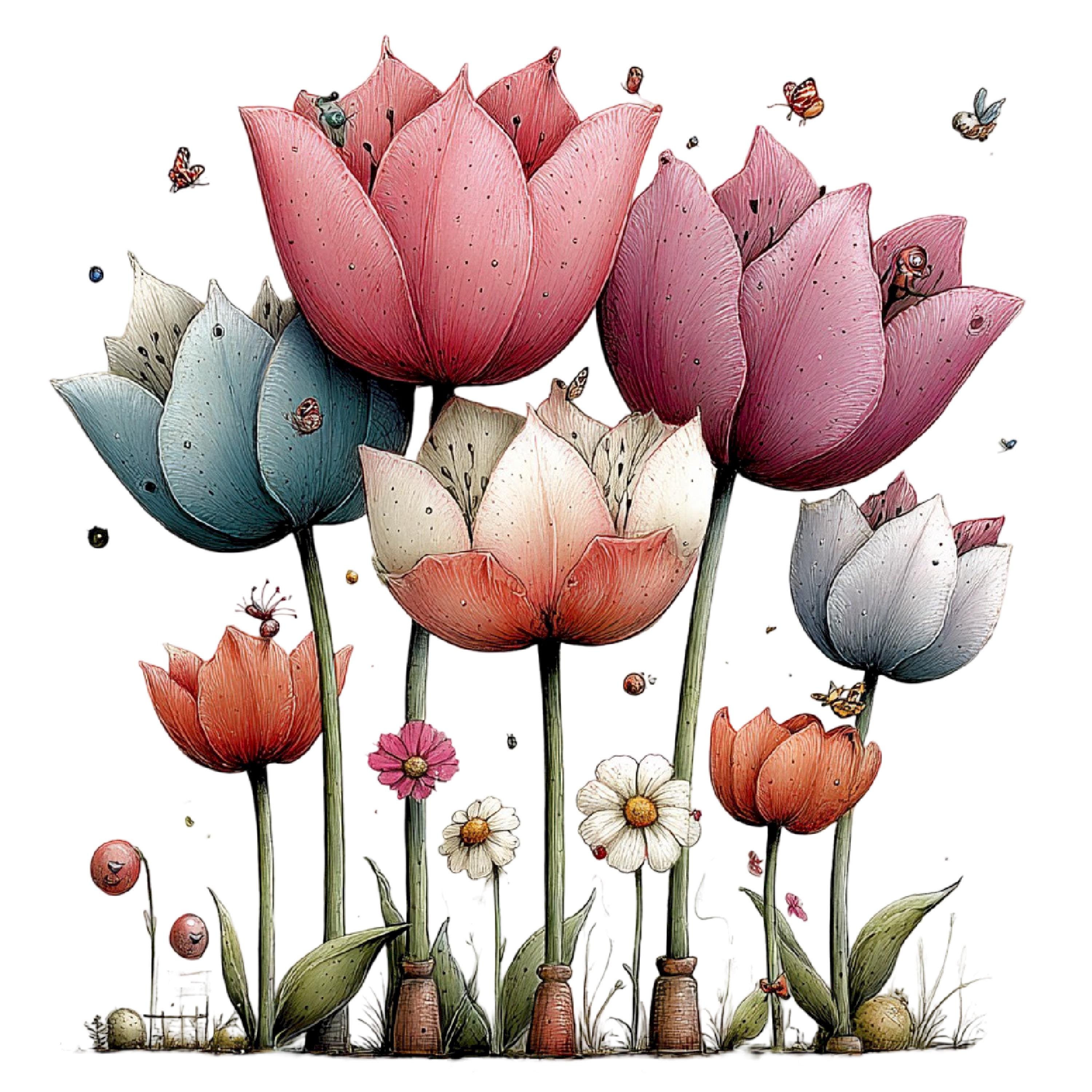 Spring Tulip Flower Illustration Set: Seasonal Floral Art 34 PNG - Etsy