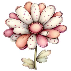 Spring Daisy Flower Clipart Set: Botanical Illustration Bundle 43 PNG ...