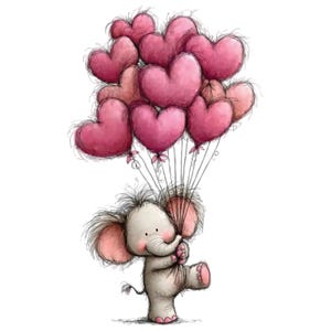 Valentine Animals Watercolor Clipart: Love Animal PNG Set 39 PNG - Etsy