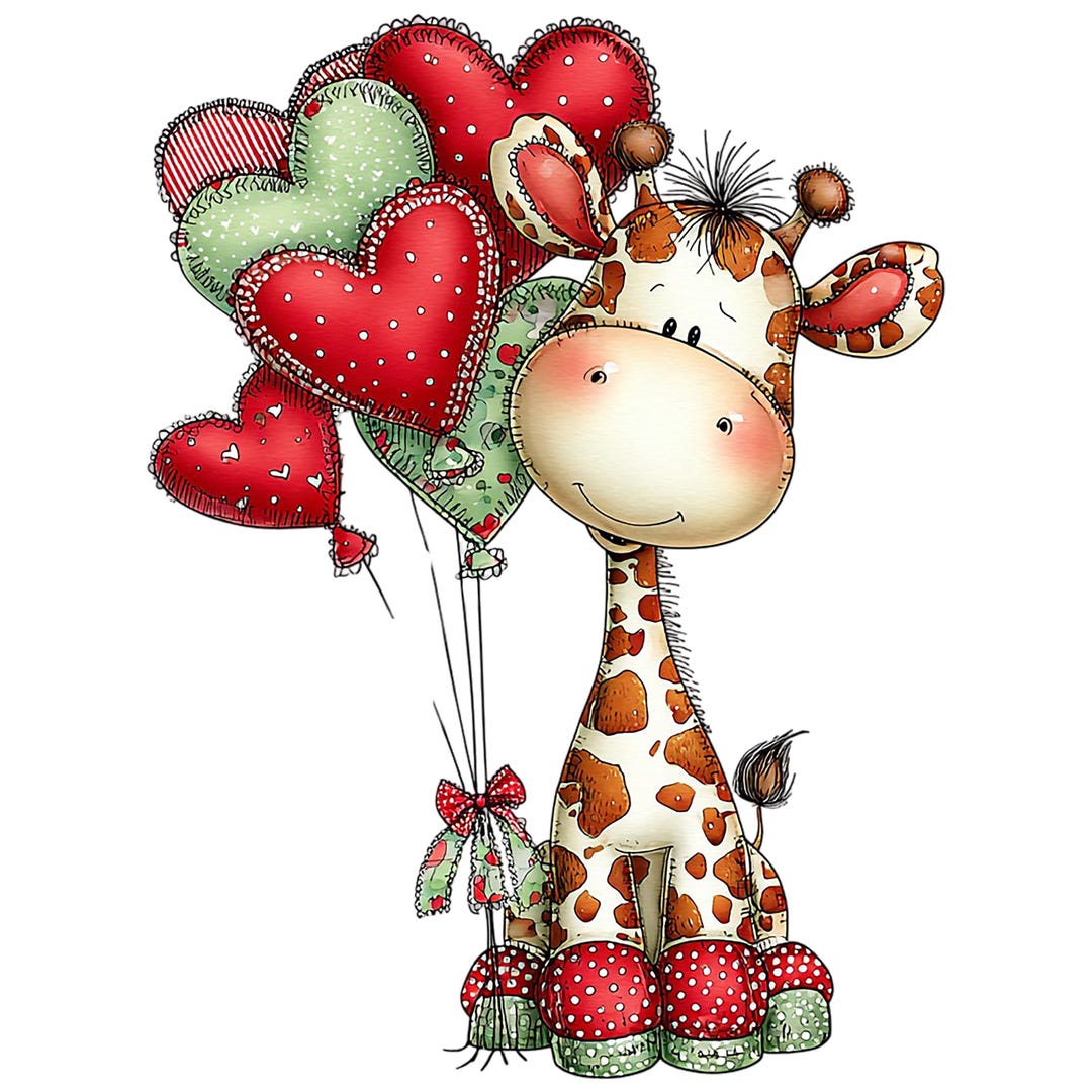 Animals Valentine Day Clipart: Whimsical Graphics Digital Download 48 ...