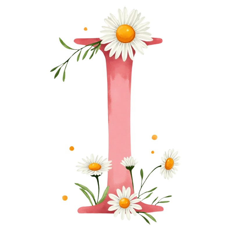 36 PNG Daisy Birth Flower Alphabet Clipart, Resolution Images,alphabet ...