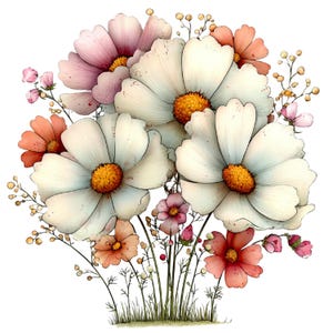 Watercolor Spring Illustration Set: Seasonal Floral Art 33 PNG - Etsy