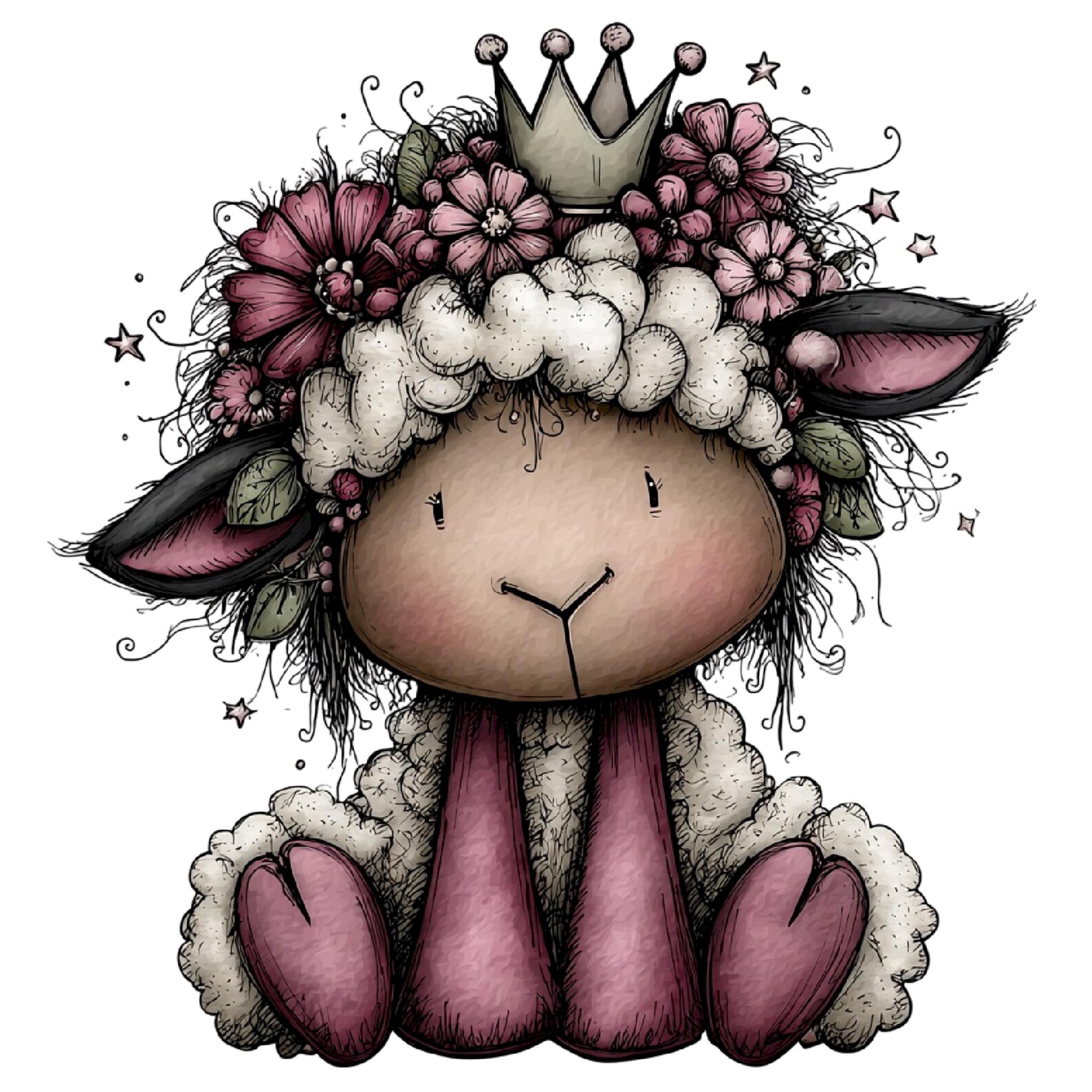 Whimsical Christmas Sheep Clipart – Cute Holiday Farm Animal PNG Bundle ...