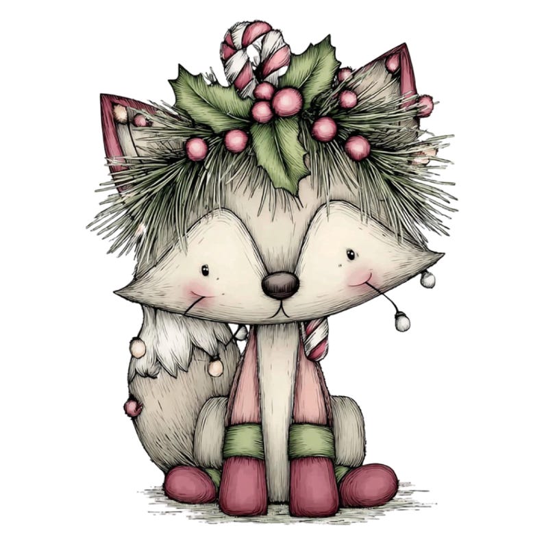 Whimsical Christmas Animals: Cute Holiday Woodland PNG Images (digital ...