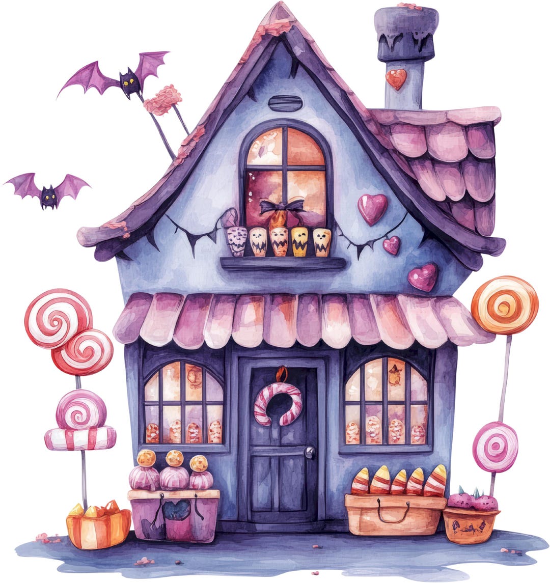 Halloween Candy Store Clipart: Commercial Use PNG & JPG (digital ...