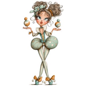 Whimsical Lady Clipart Set: Character Illustration Bundle 34 PNG - Etsy